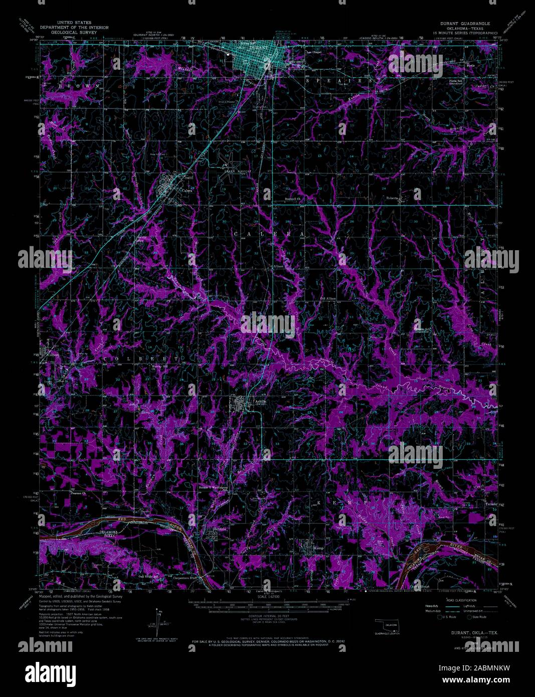 Map of durant oklahoma hi-res stock photography and images - Alamy