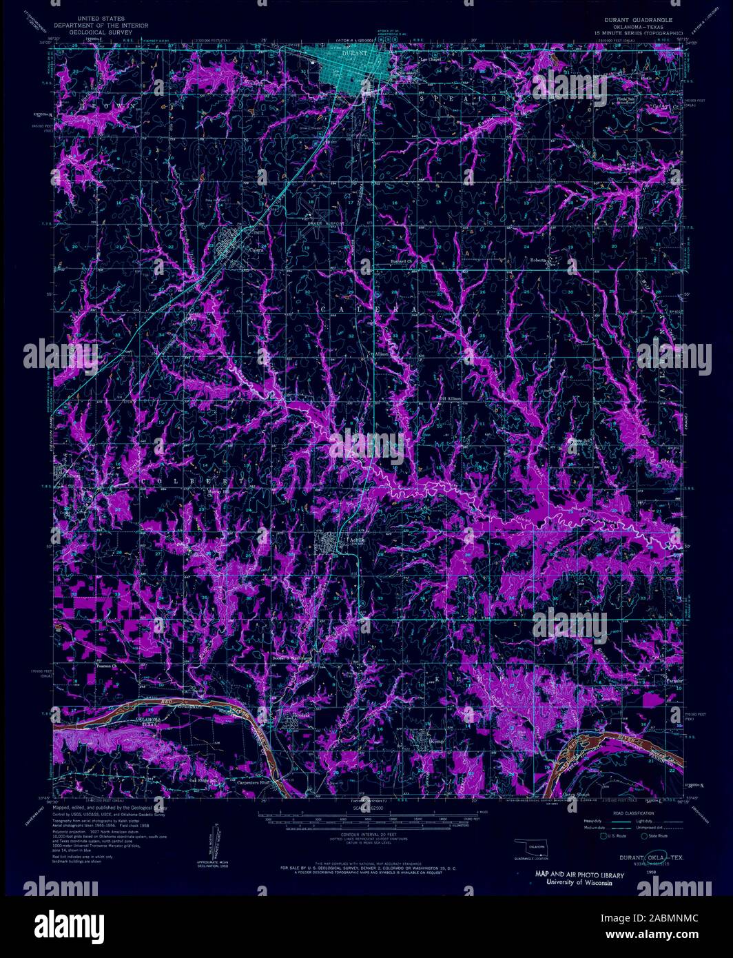 Map of durant oklahoma hi-res stock photography and images - Alamy