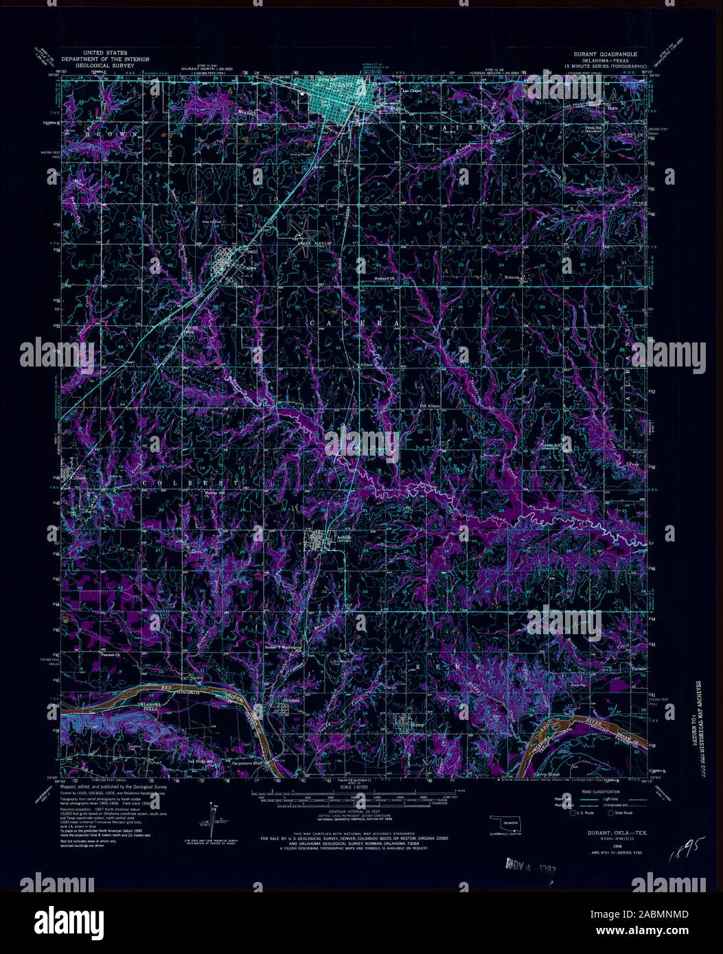 Map of durant oklahoma hi-res stock photography and images - Alamy