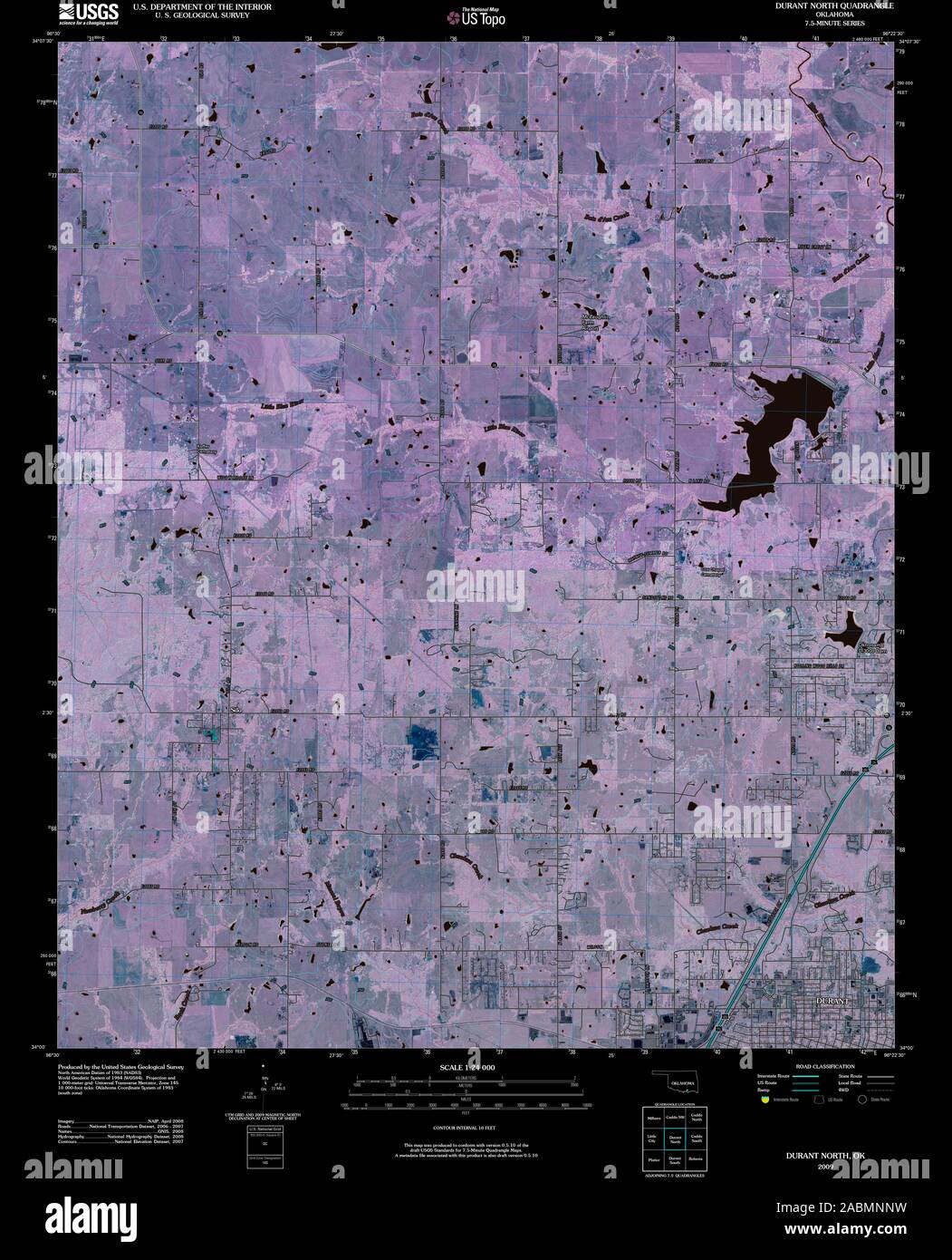 Map of durant oklahoma hi-res stock photography and images - Alamy