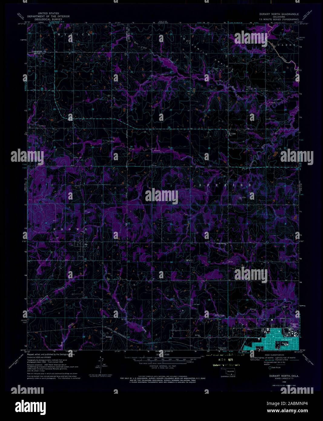 Map of durant oklahoma hi-res stock photography and images - Alamy
