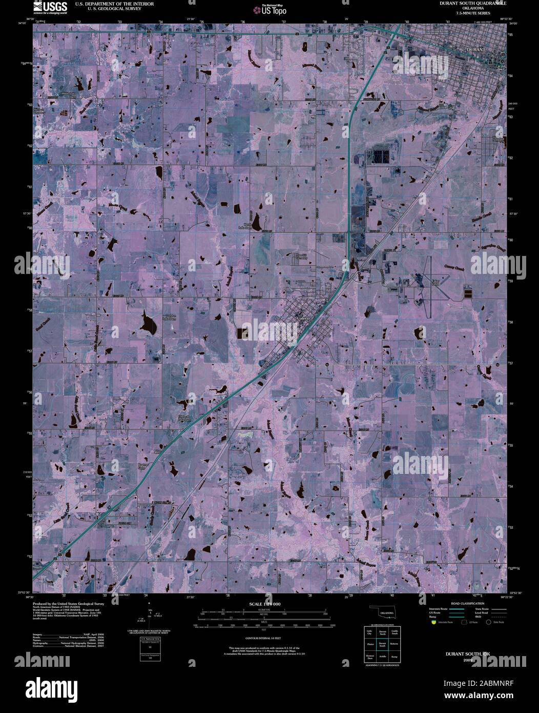 Map of durant oklahoma hi-res stock photography and images - Alamy