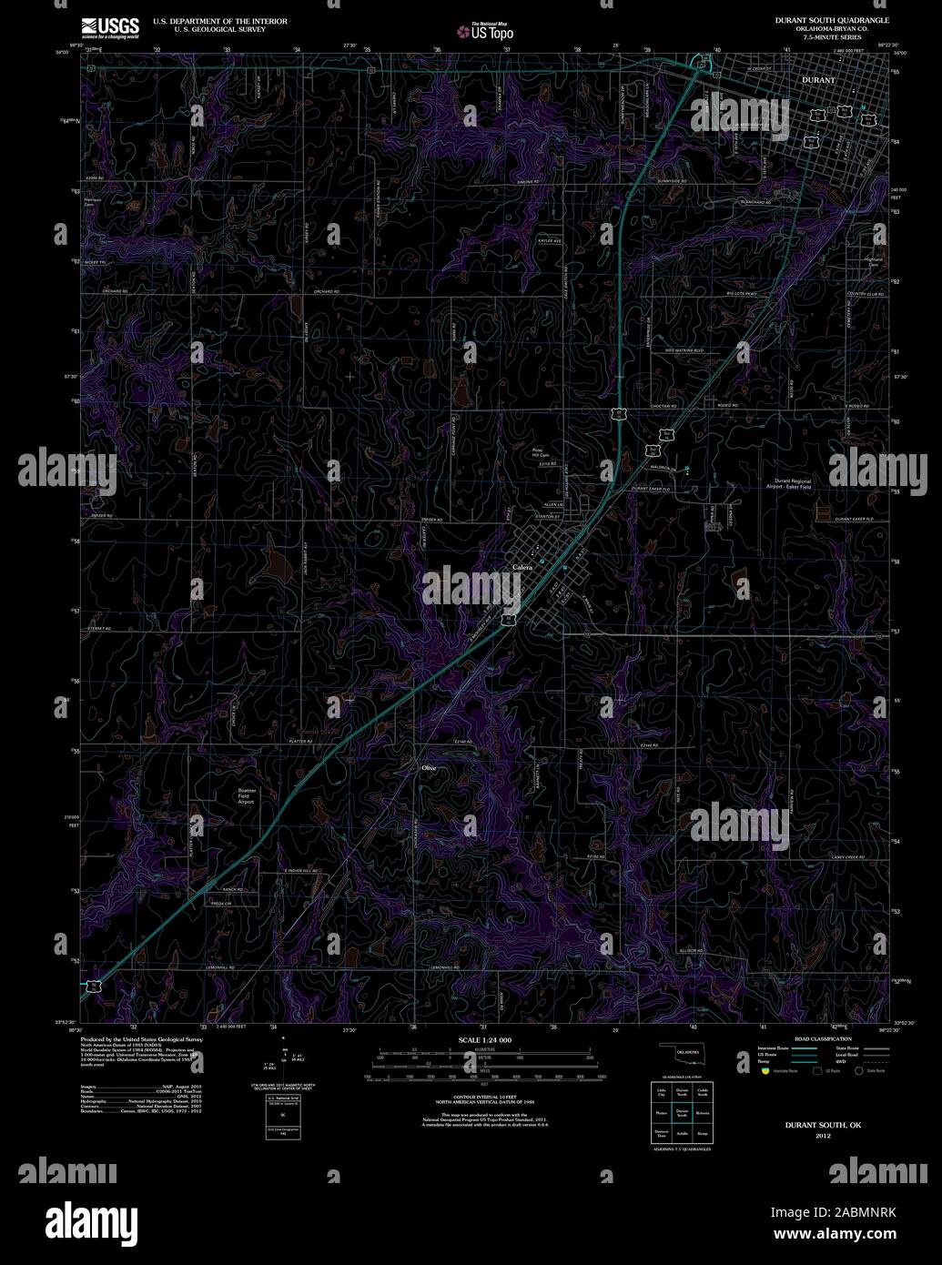 Map of durant oklahoma hi-res stock photography and images - Alamy