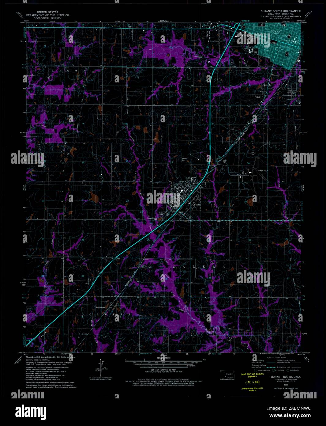 Map of durant oklahoma hi-res stock photography and images - Alamy