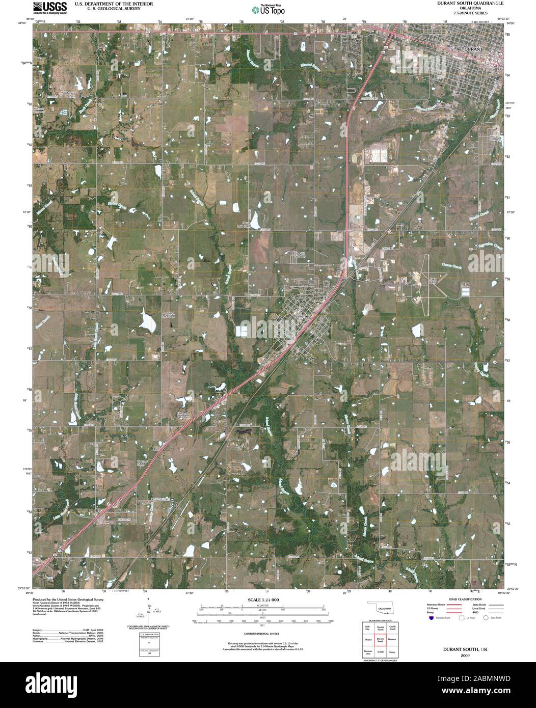 Map of durant oklahoma Cut Out Stock Images & Pictures - Alamy