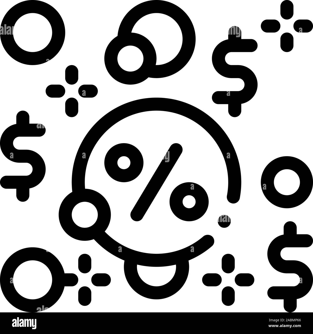 Interest-Free Loans Icon Vector Outline Illustration Stock Vector Image ...