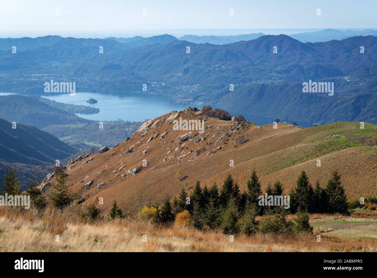 Lake Orta, North Italy. Picture taken from Mount Mottarone Stock Photo ...