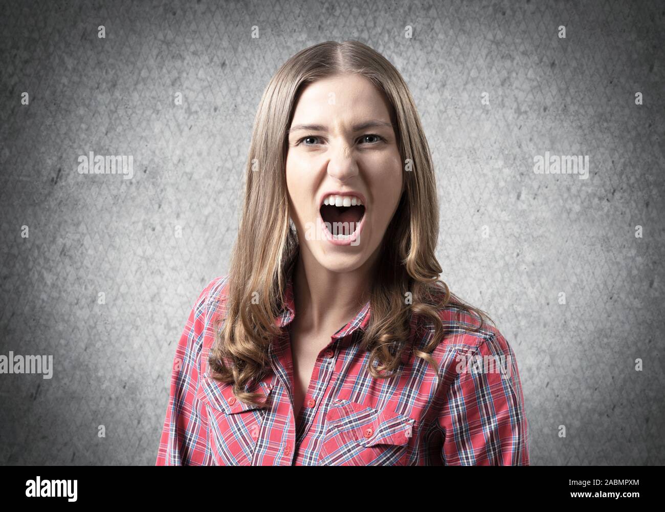One woman anger wall hi-res stock photography and images - Alamy