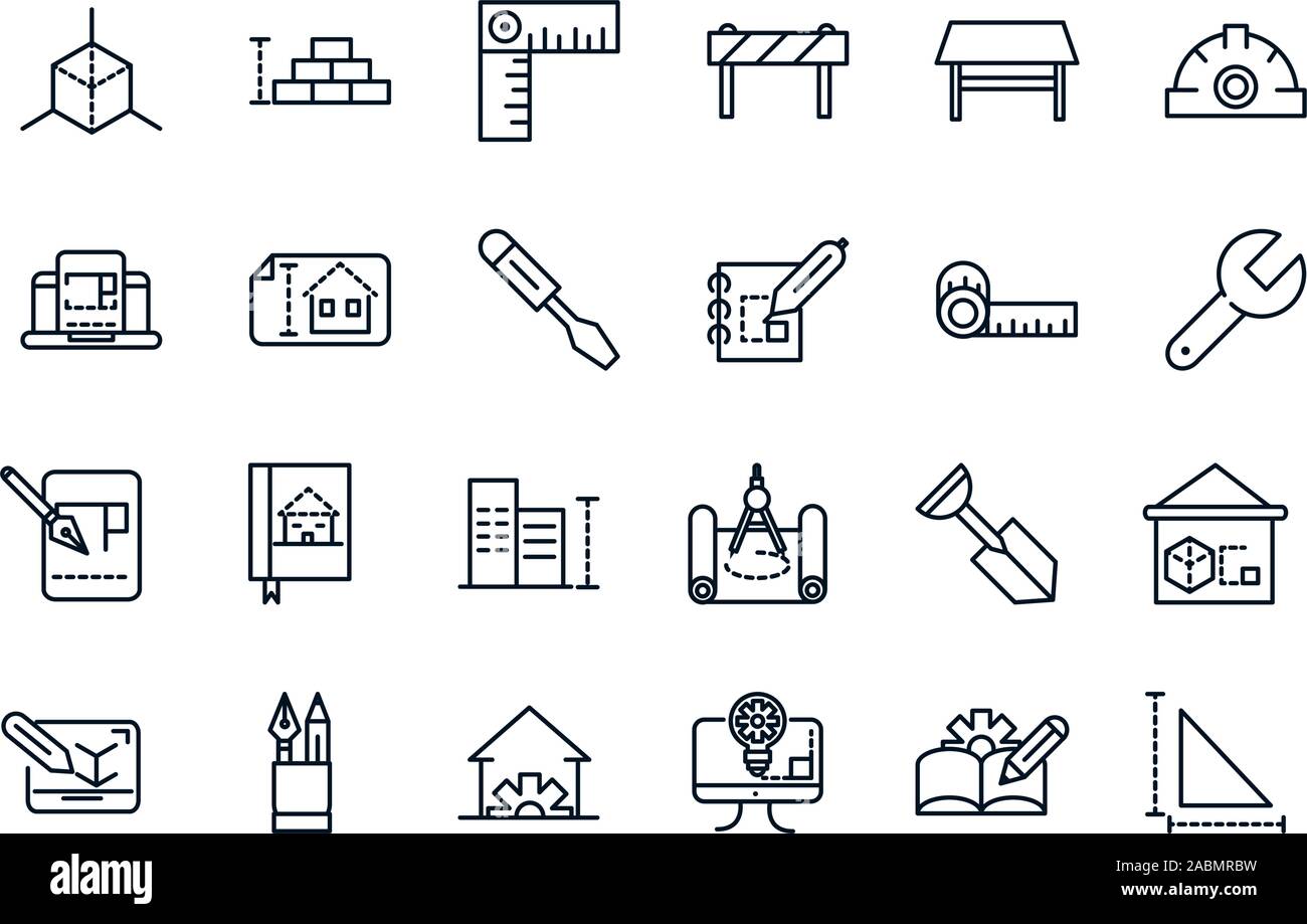 Construction helmet house plan tools Stock Vector Images - Alamy