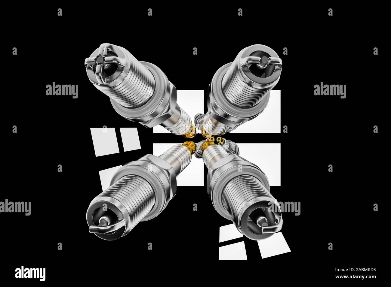 Spare parts spark plugs on black background for car and motorcycle. New ...