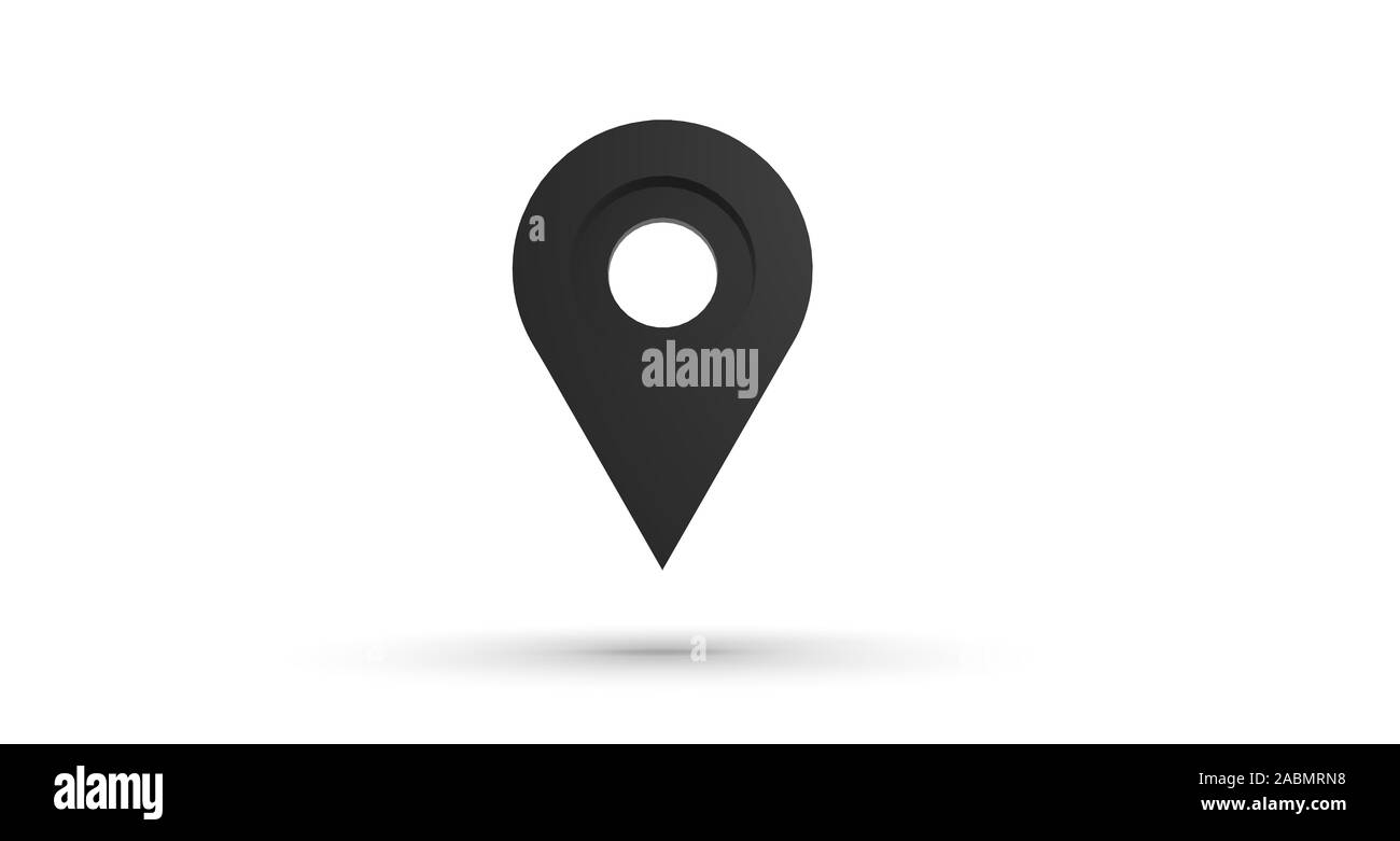Map Point on isolated White with shadow 3D Rendering Stock Photo - Alamy