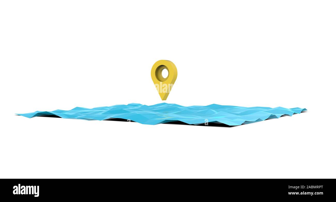 Travel Point on Map 3D Rendering Stock Photo - Alamy