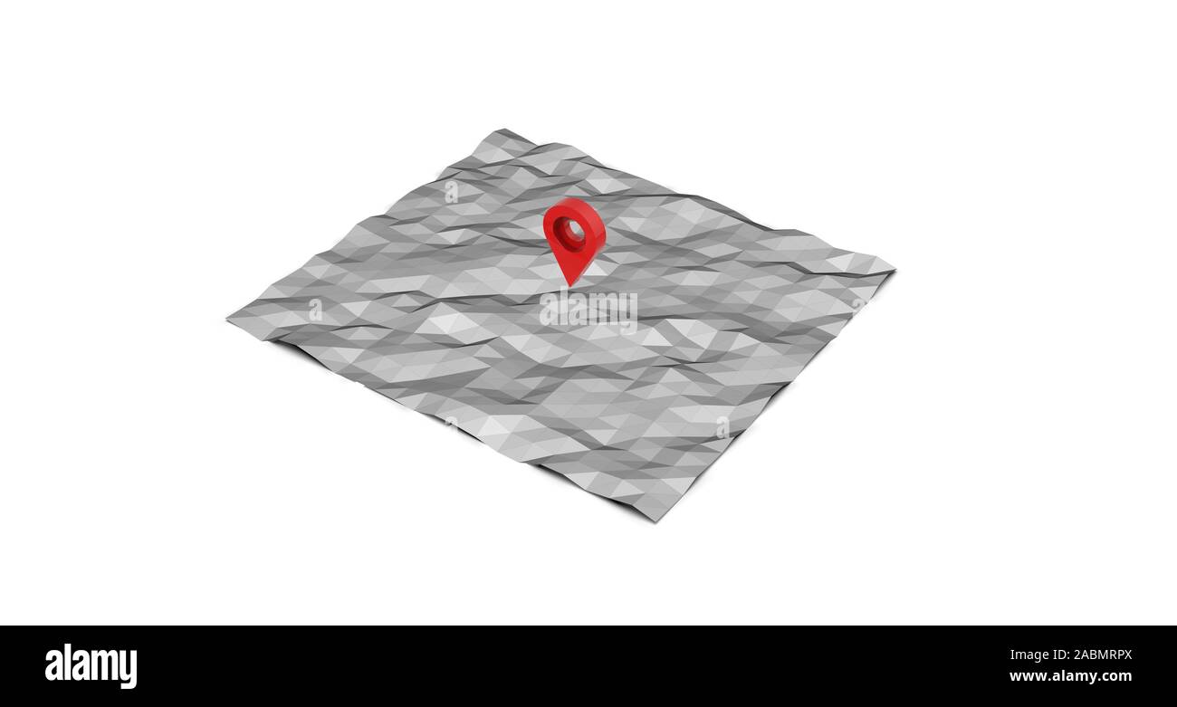 Travel Point on Map 3D Rendering Stock Photo - Alamy