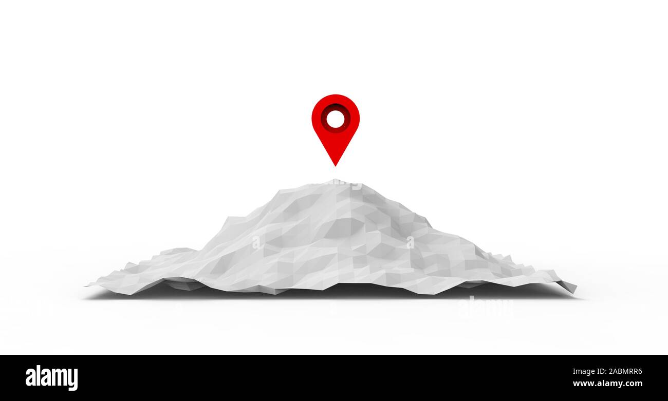 Travel Point on Mountain 3D Rendering Stock Photo - Alamy
