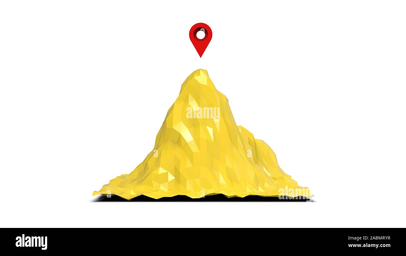 Travel Point on Mountain 3D Rendering Stock Photo - Alamy