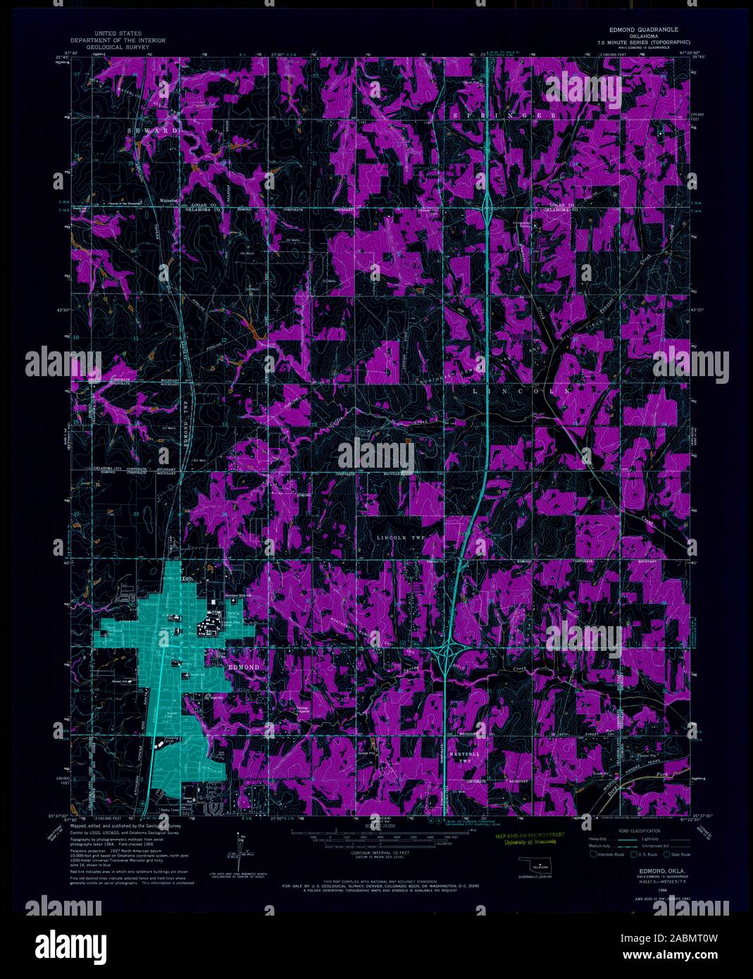 Map of edmond oklahoma hi-res stock photography and images - Alamy
