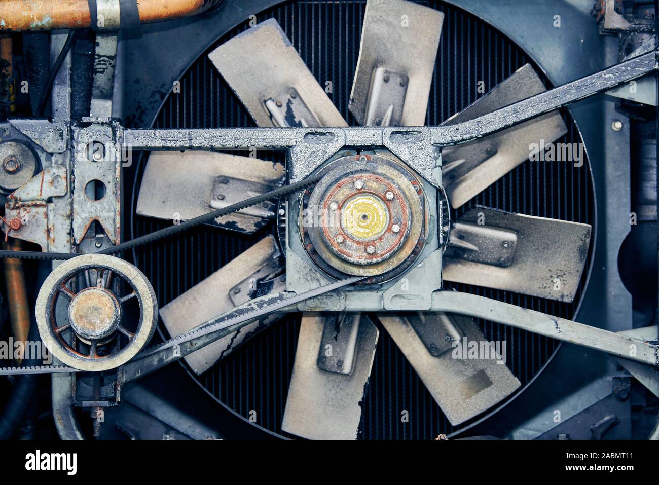 Engine details. Old and rusty motor engine parts. Close up of old and ...