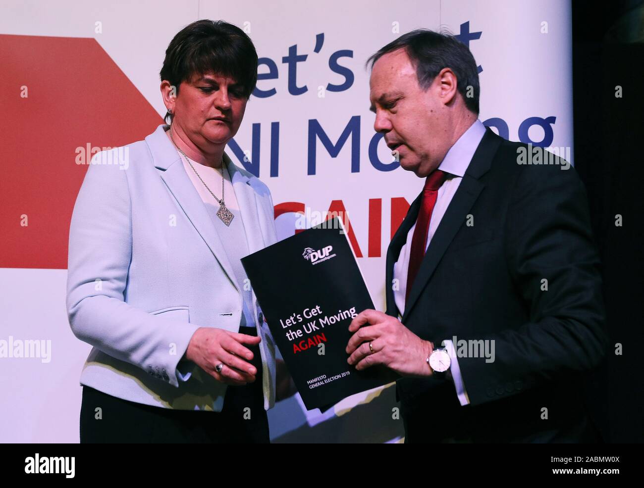 DUP leader Arlene Foster (left) and the party's Westminster leader ...