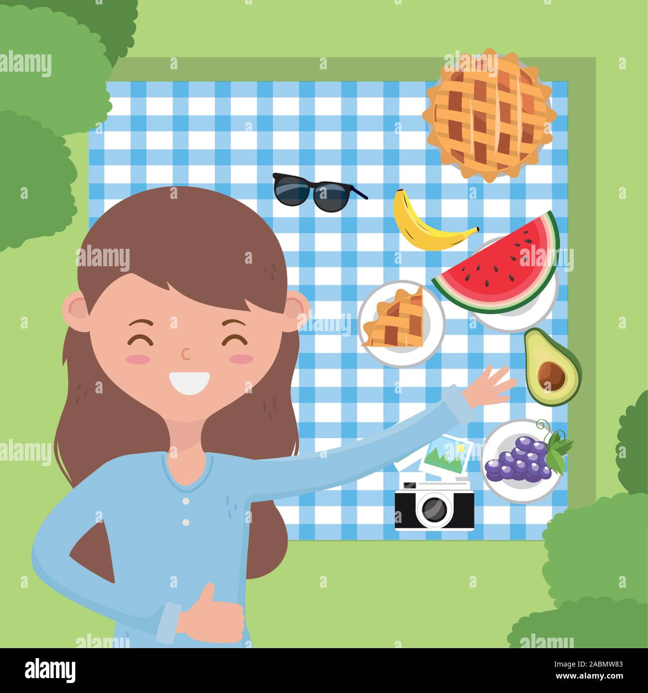 Girl eating banana Stock Vector Images - Alamy