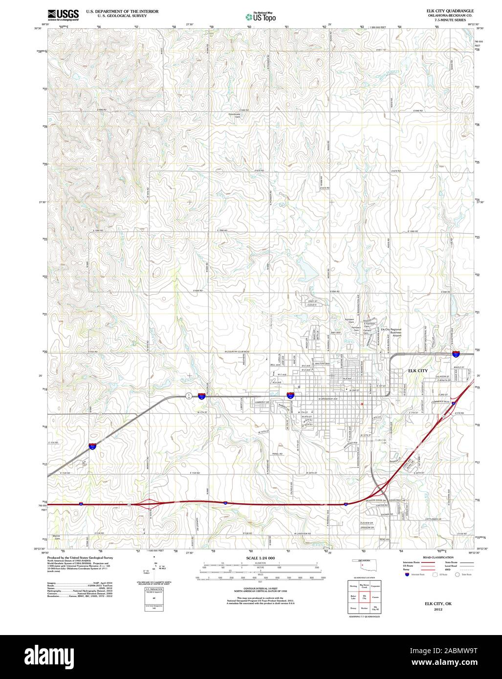 Map of elk oklahoma Cut Out Stock Images & Pictures - Alamy