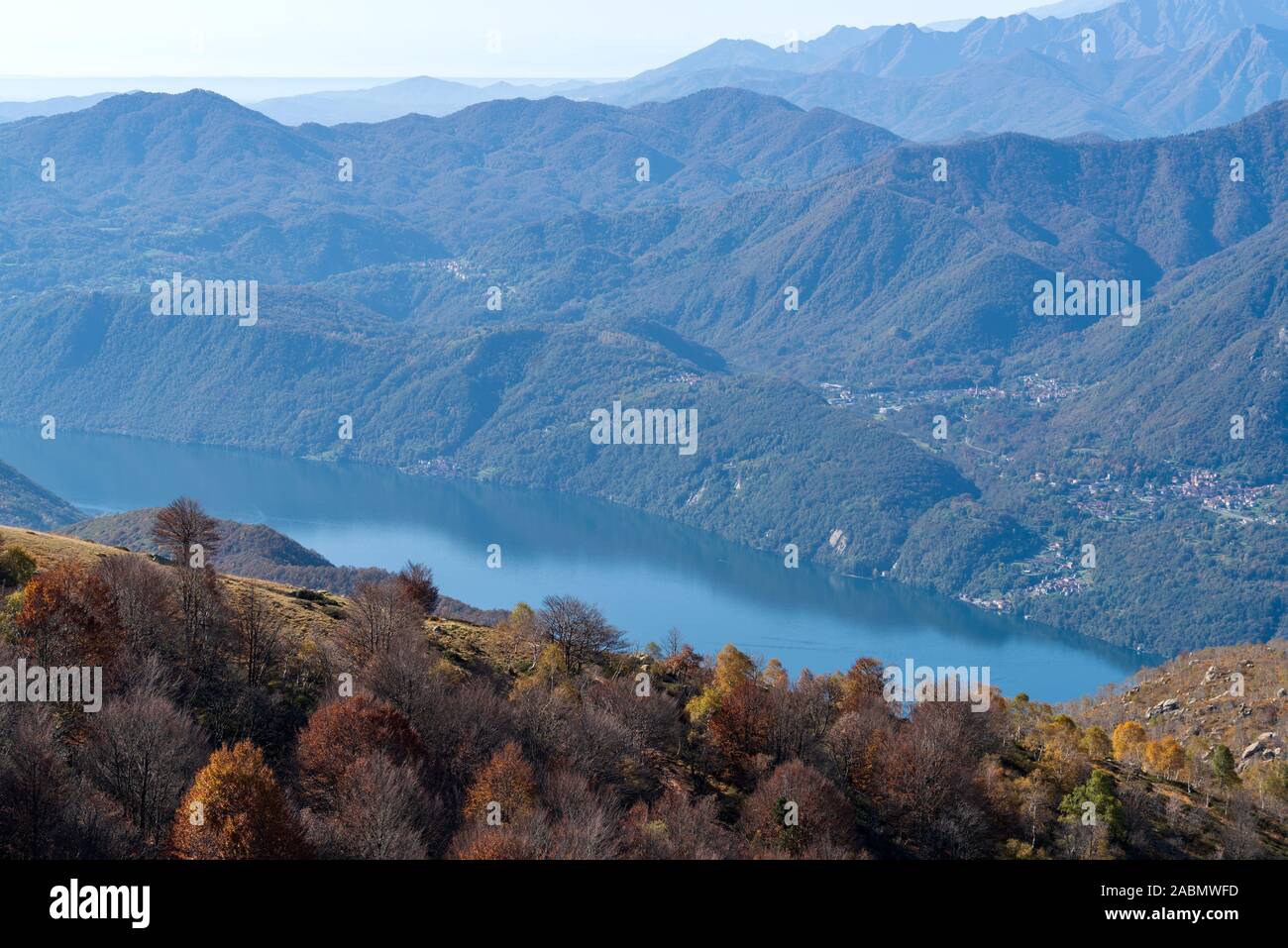 Lake Orta, North Italy. Picture taken from Mount Mottarone Stock Photo ...