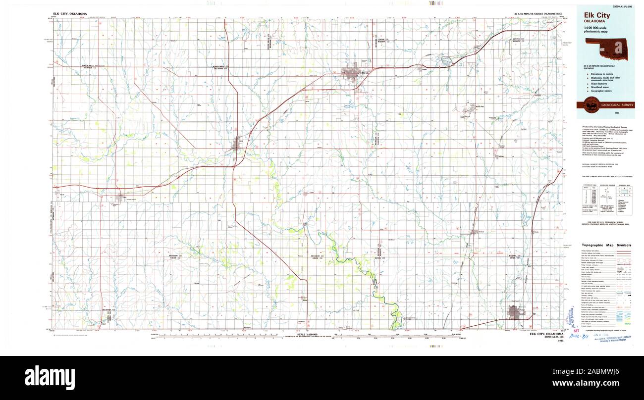 Map of elk oklahoma hi-res stock photography and images - Alamy