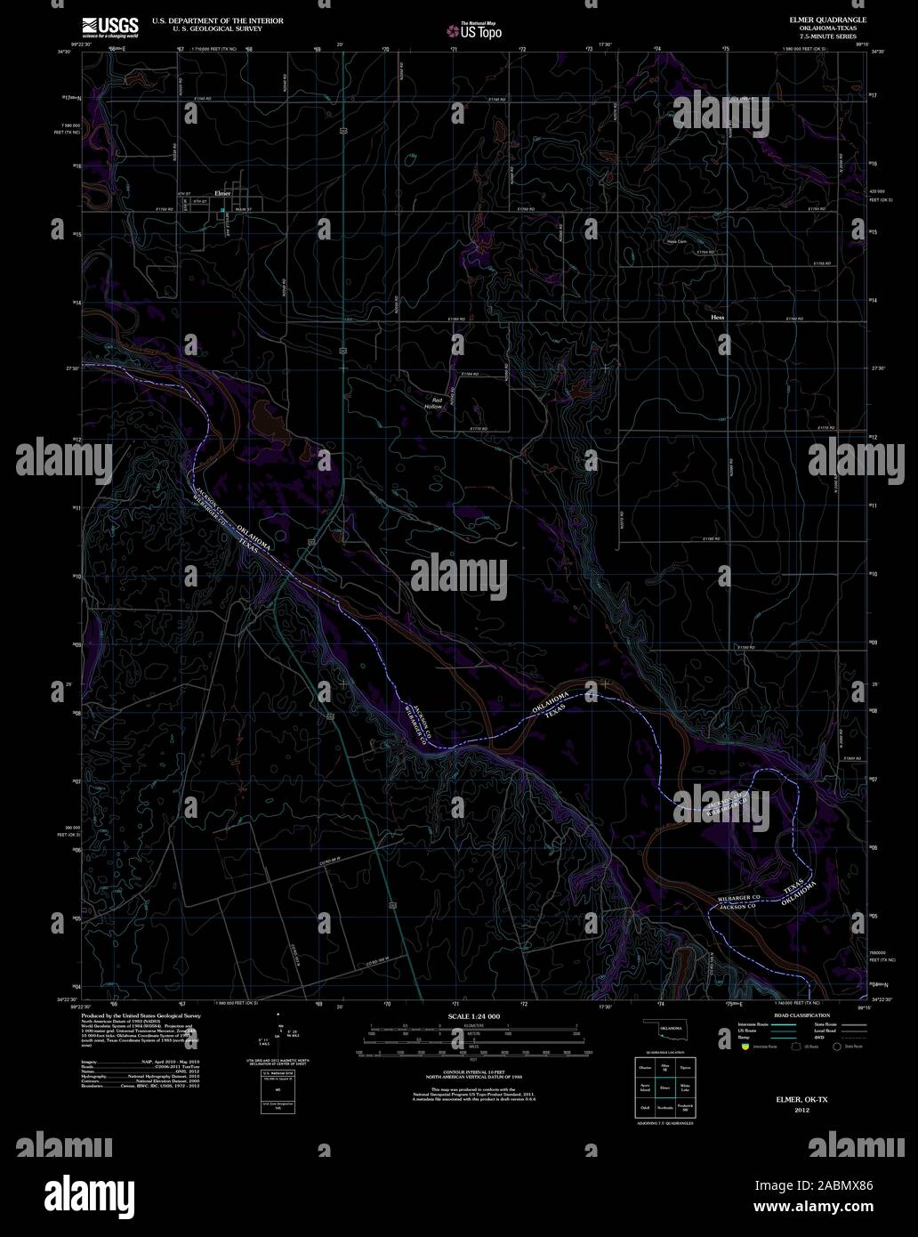 Map of elmer oklahoma hi-res stock photography and images - Alamy
