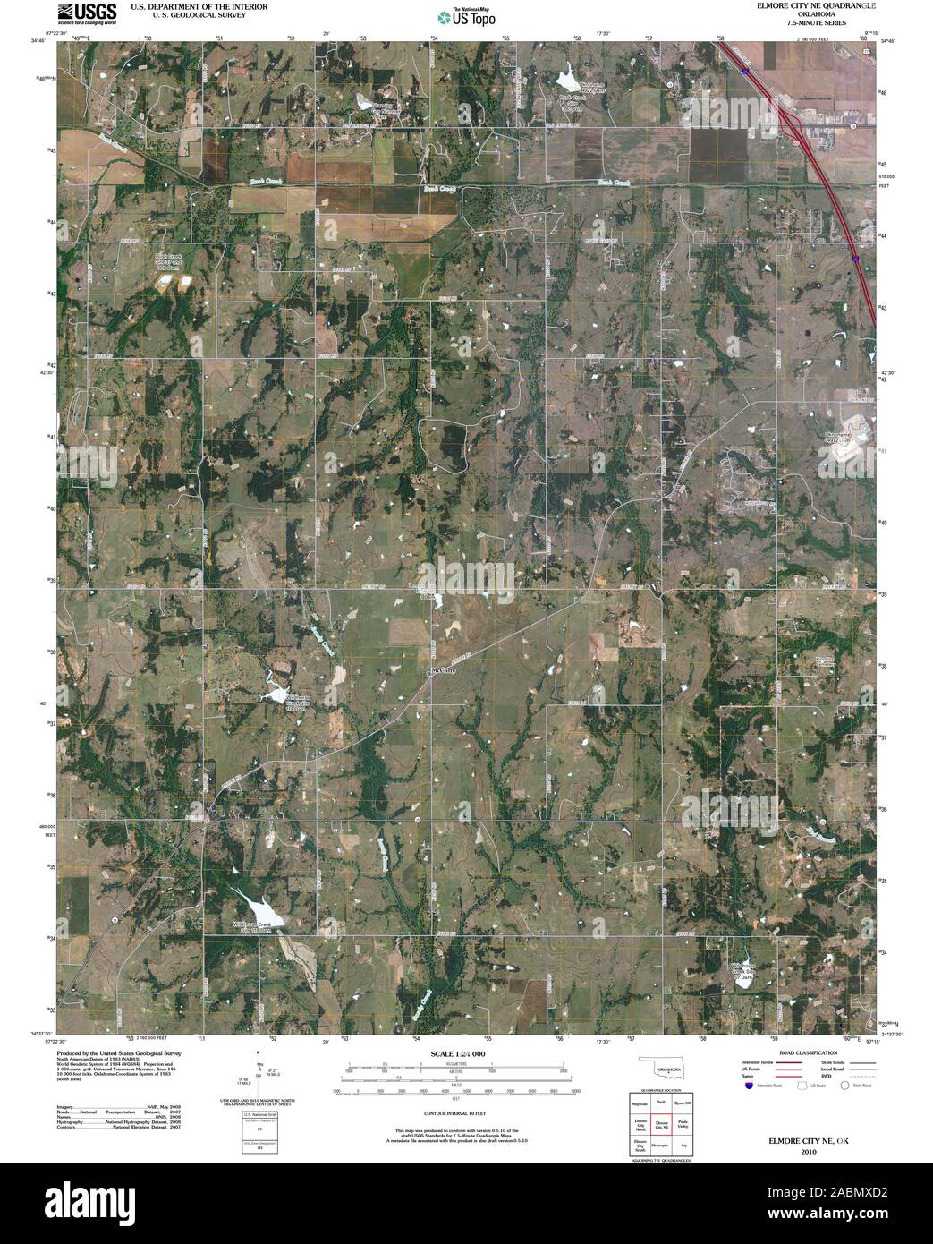 Map of elmore city oklahoma hi-res stock photography and images - Alamy