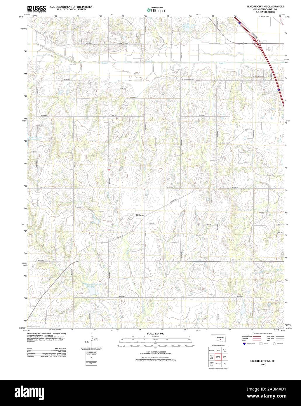Map of elmore city oklahoma hi-res stock photography and images - Alamy