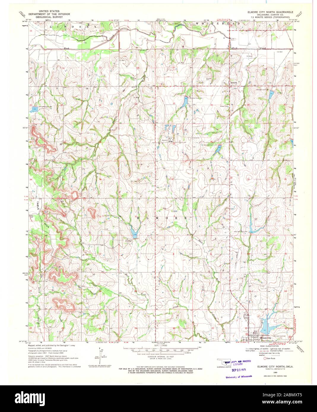 Elmore city oklahoma map hi-res stock photography and images - Alamy