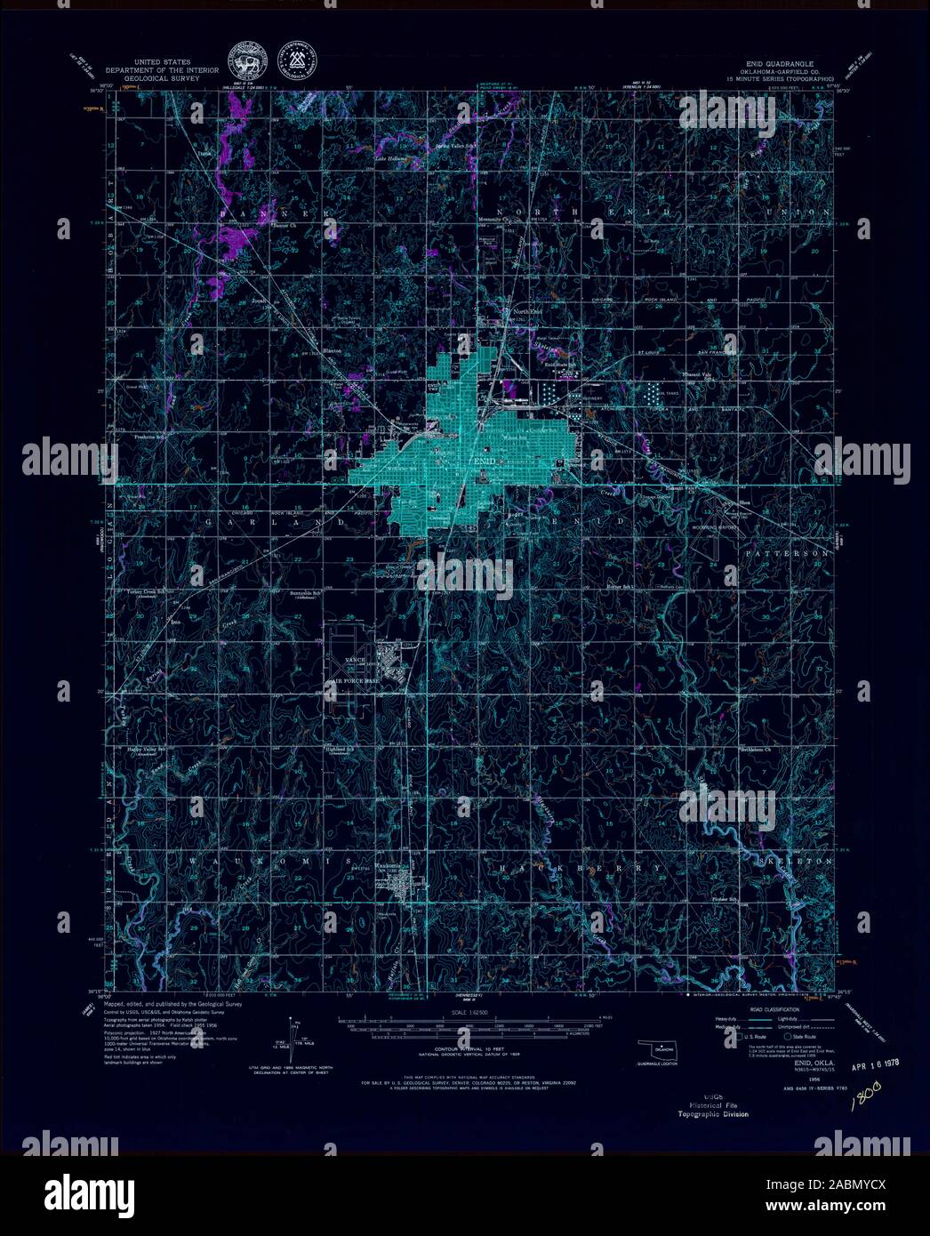 Map of enid oklahoma hi-res stock photography and images - Alamy