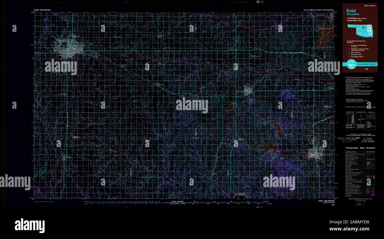 Map of enid oklahoma hi-res stock photography and images - Alamy