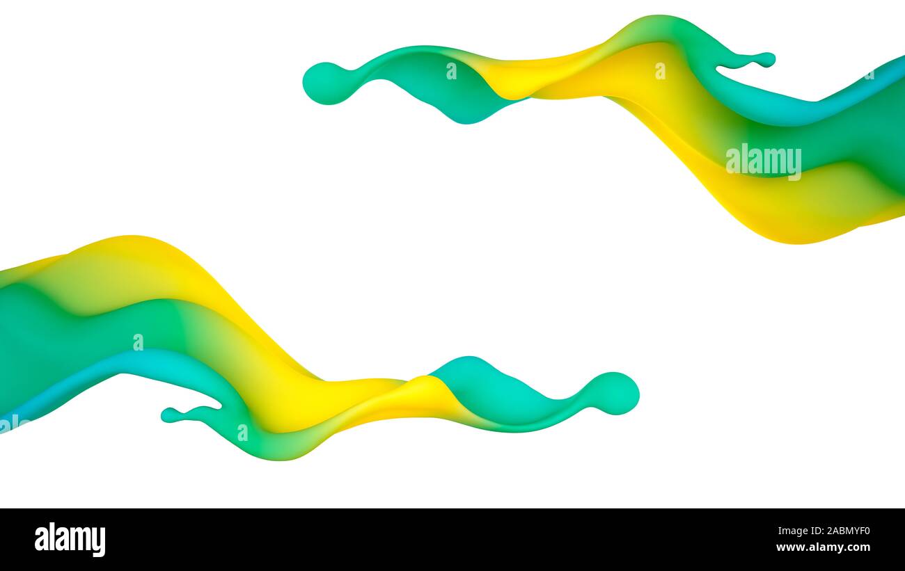 Beautiful multi-color splash of liquid . 3D illustration, 3D ...