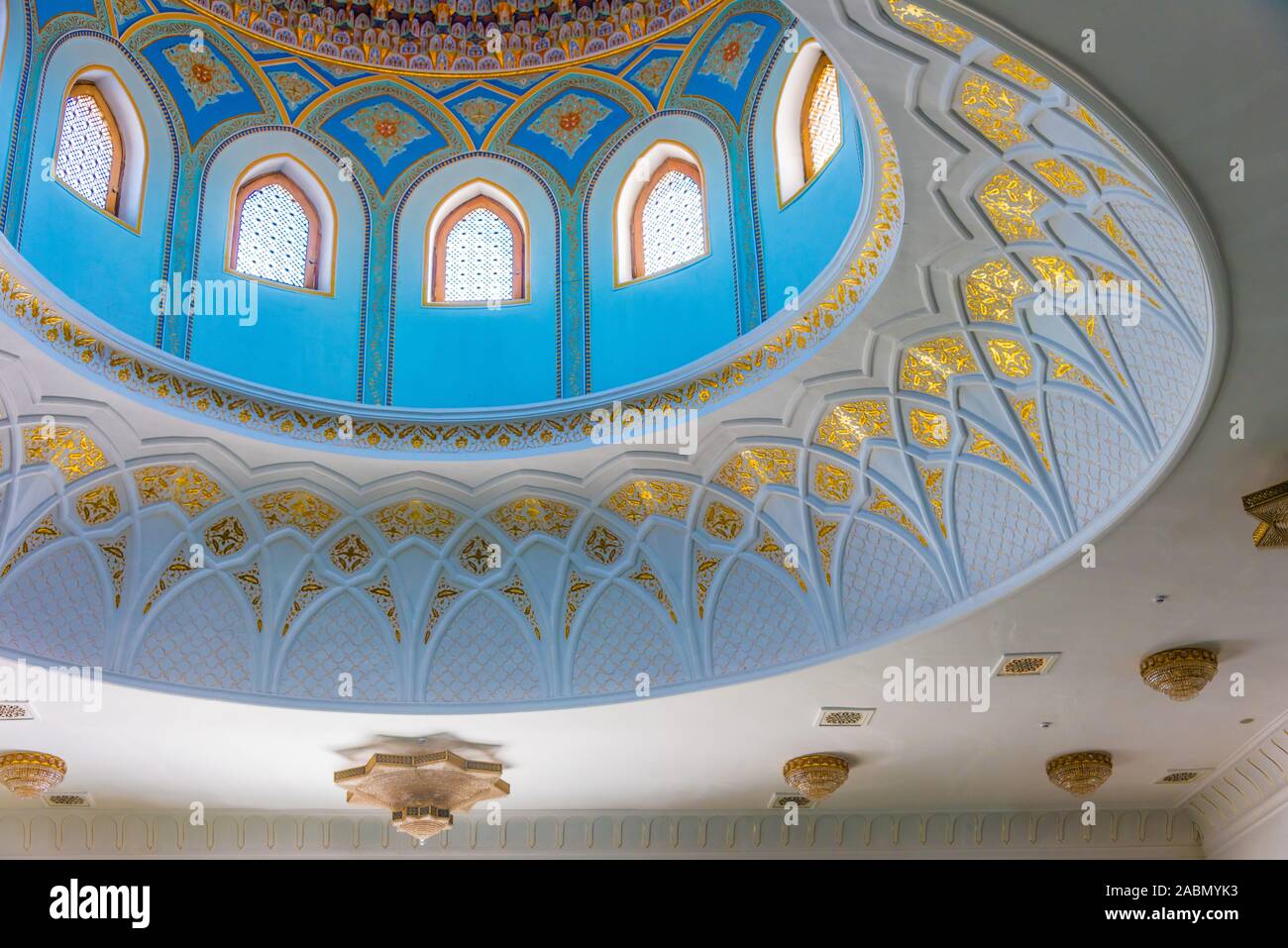 TASHKENT, UZBEKISTAN - APR 27, 2019: Interior of Khazrati Imam Mosque ...