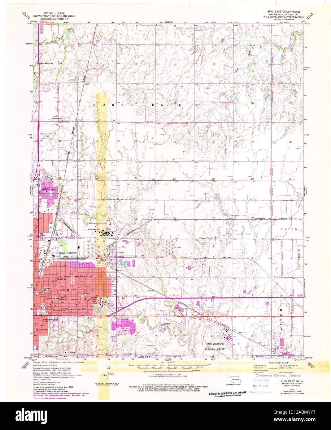 Map of enid oklahoma hi-res stock photography and images - Alamy