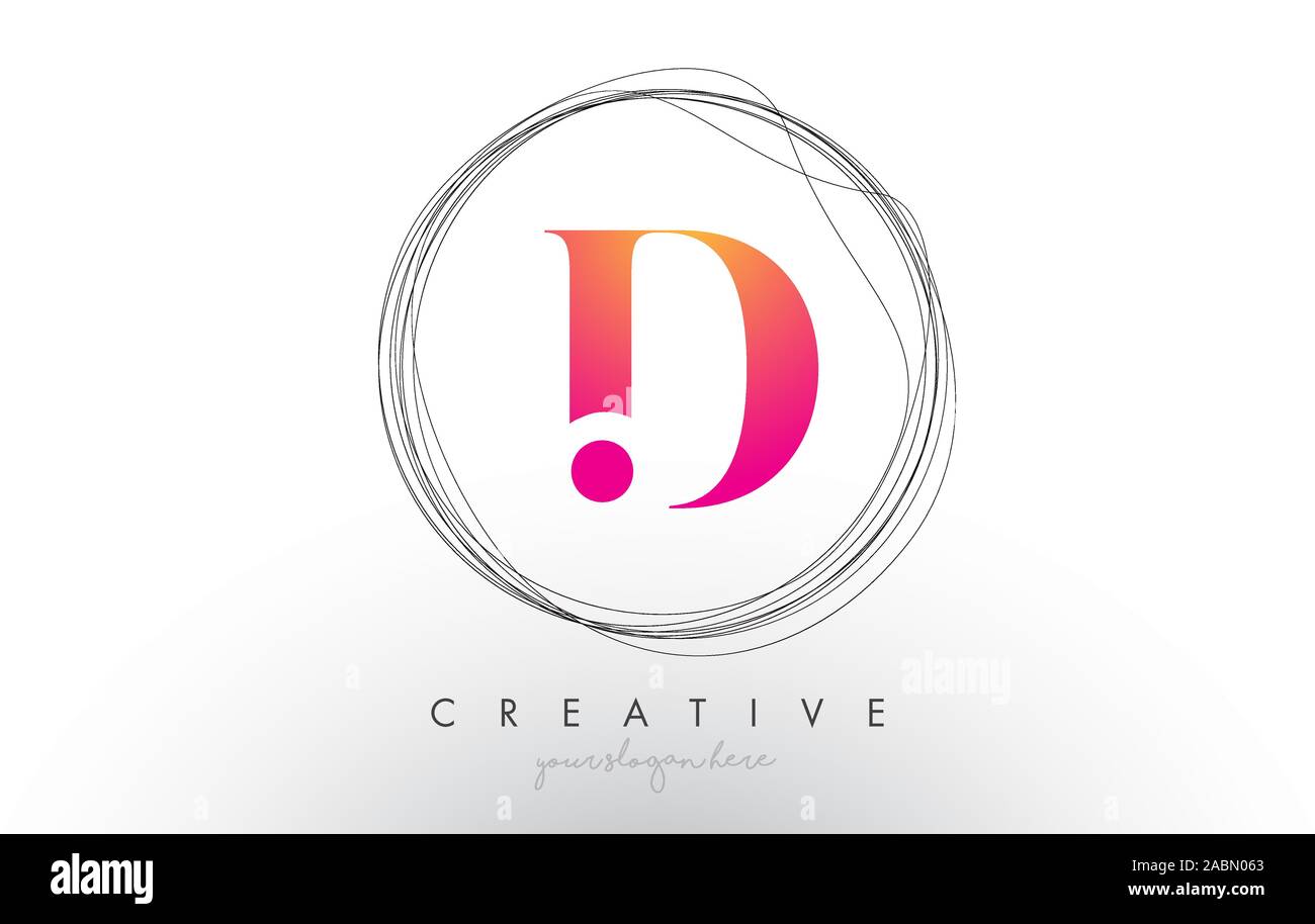 Artistic D Letter Logo Design With Creative Circular Wire Frame around ...