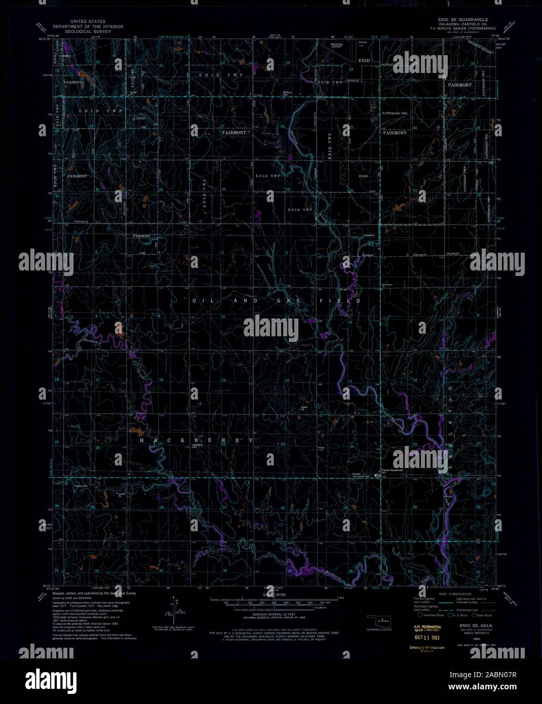 Map of enid oklahoma hi-res stock photography and images - Alamy