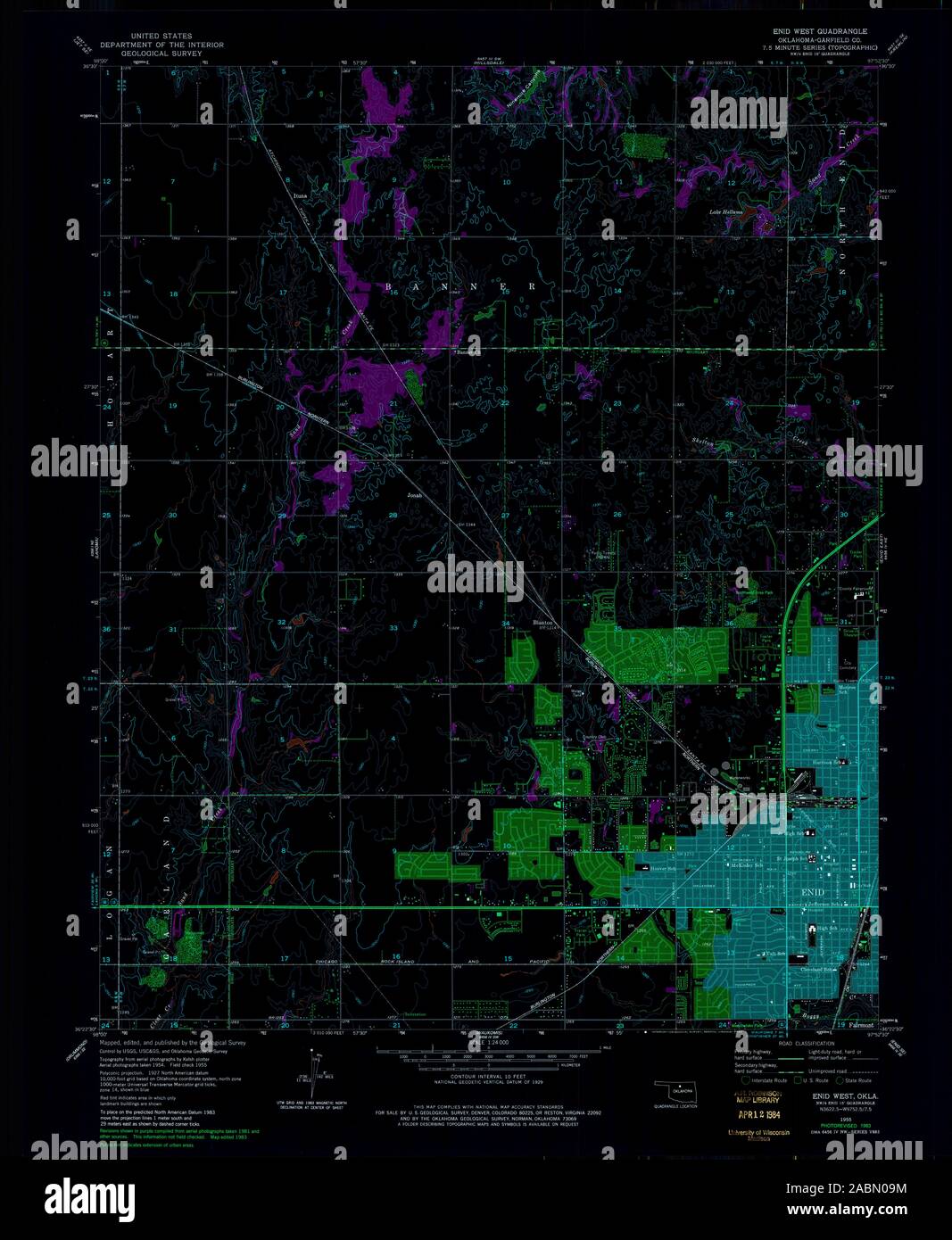 Map of enid oklahoma hi-res stock photography and images - Alamy