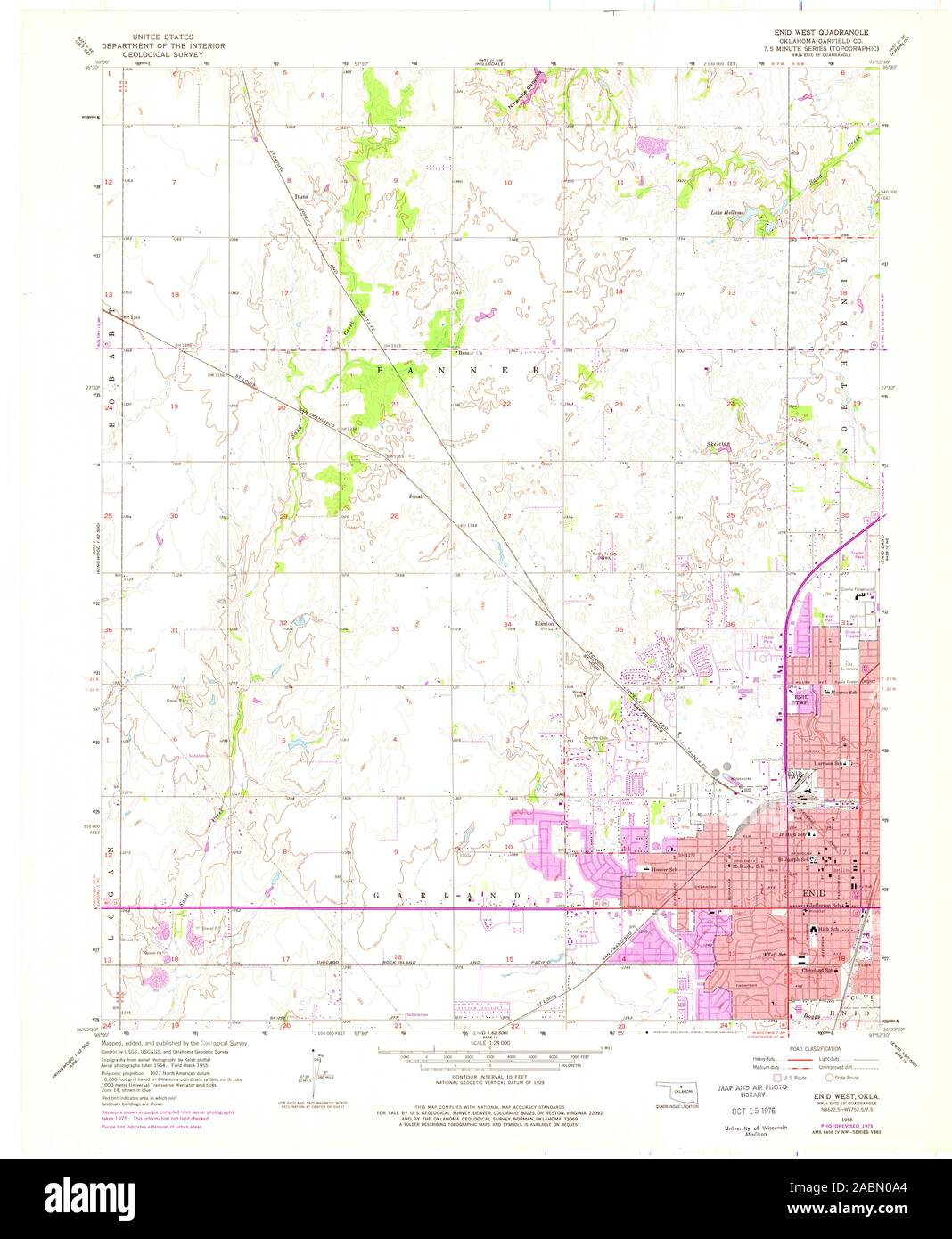 Map of enid oklahoma hi-res stock photography and images - Alamy
