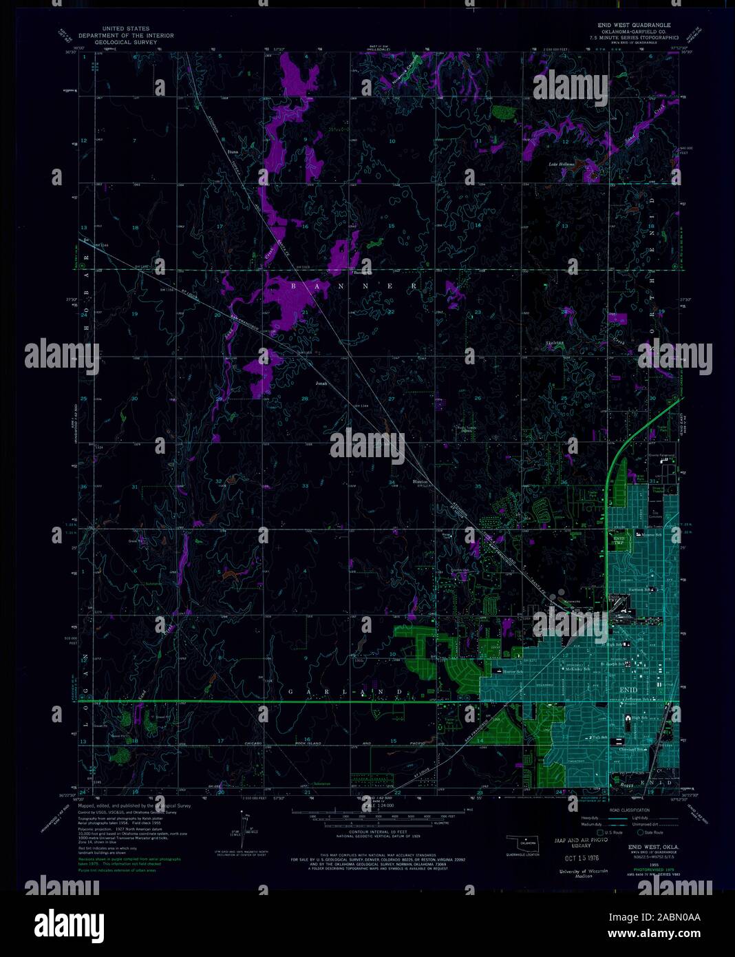 Map of enid oklahoma hi-res stock photography and images - Alamy