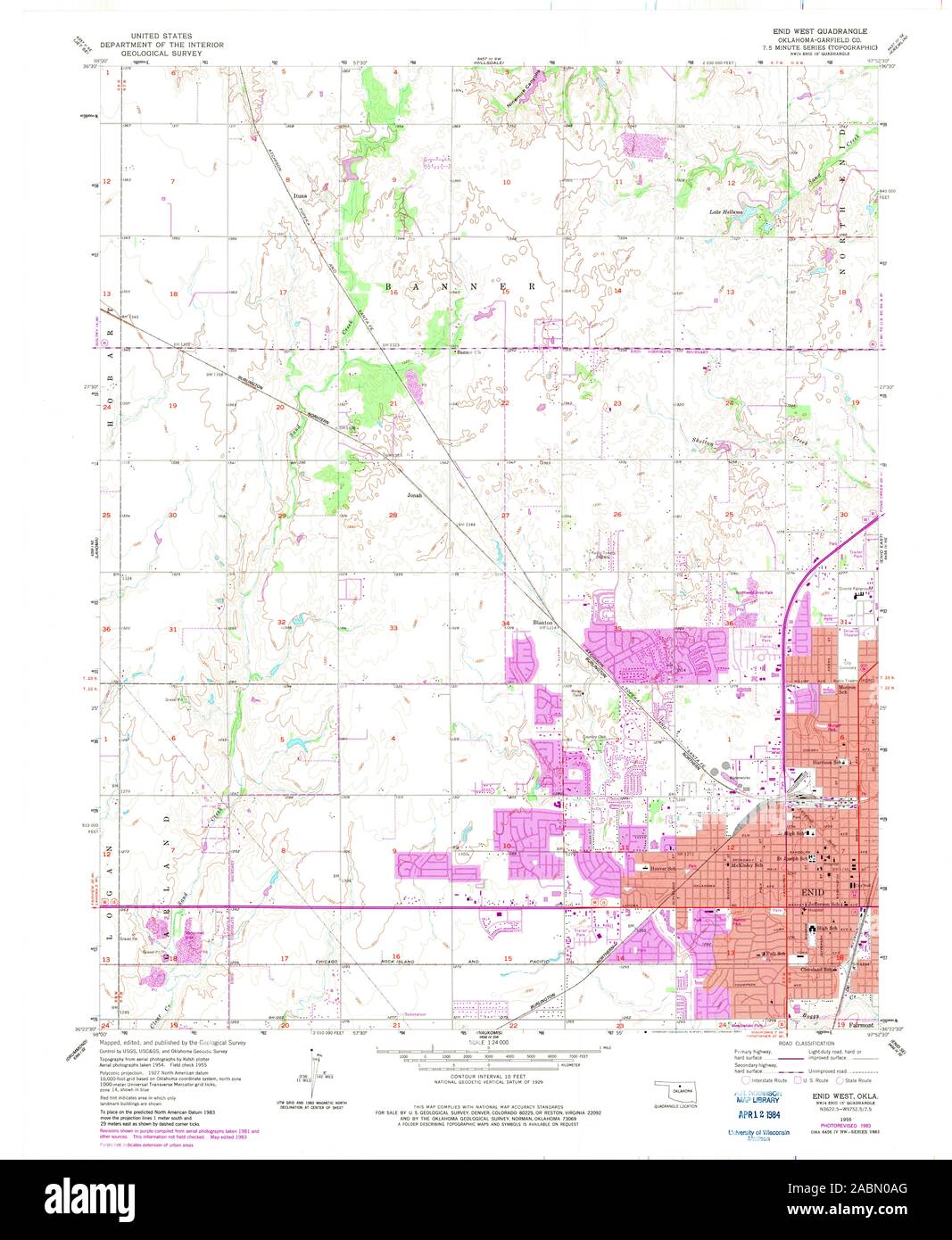 Map of enid oklahoma hi-res stock photography and images - Alamy