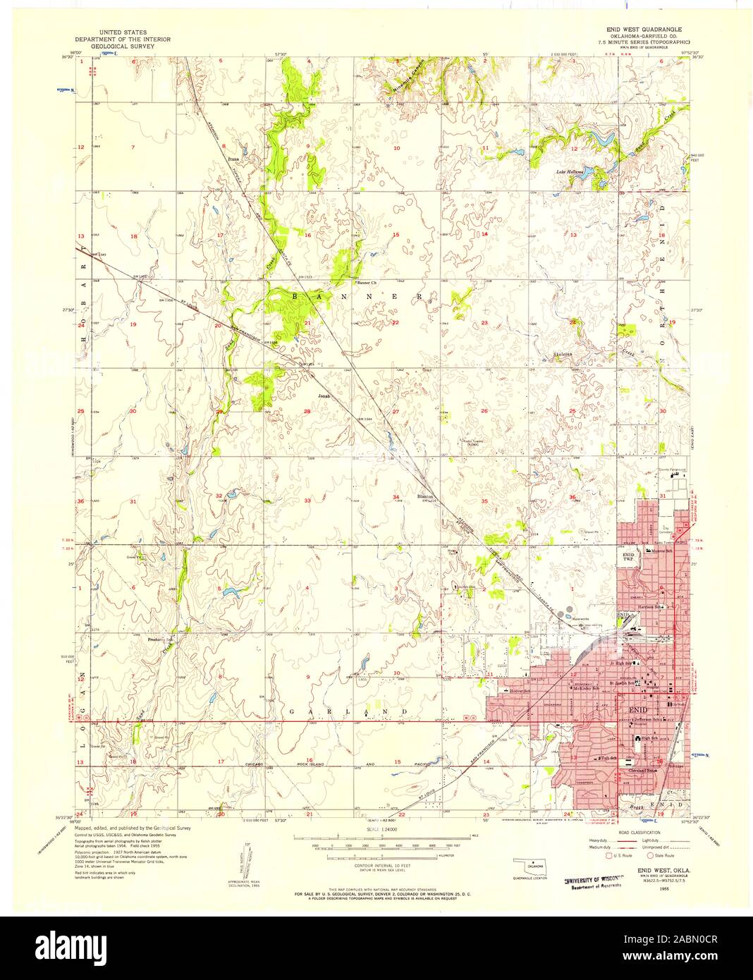 Map of enid oklahoma hi-res stock photography and images - Alamy