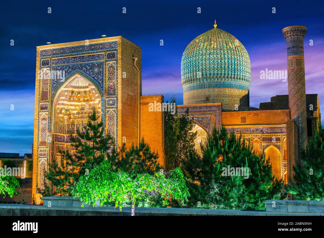 Gur-e-Amir or Guri Amir (Tomb of the King), a mausoleum of the Asian ...