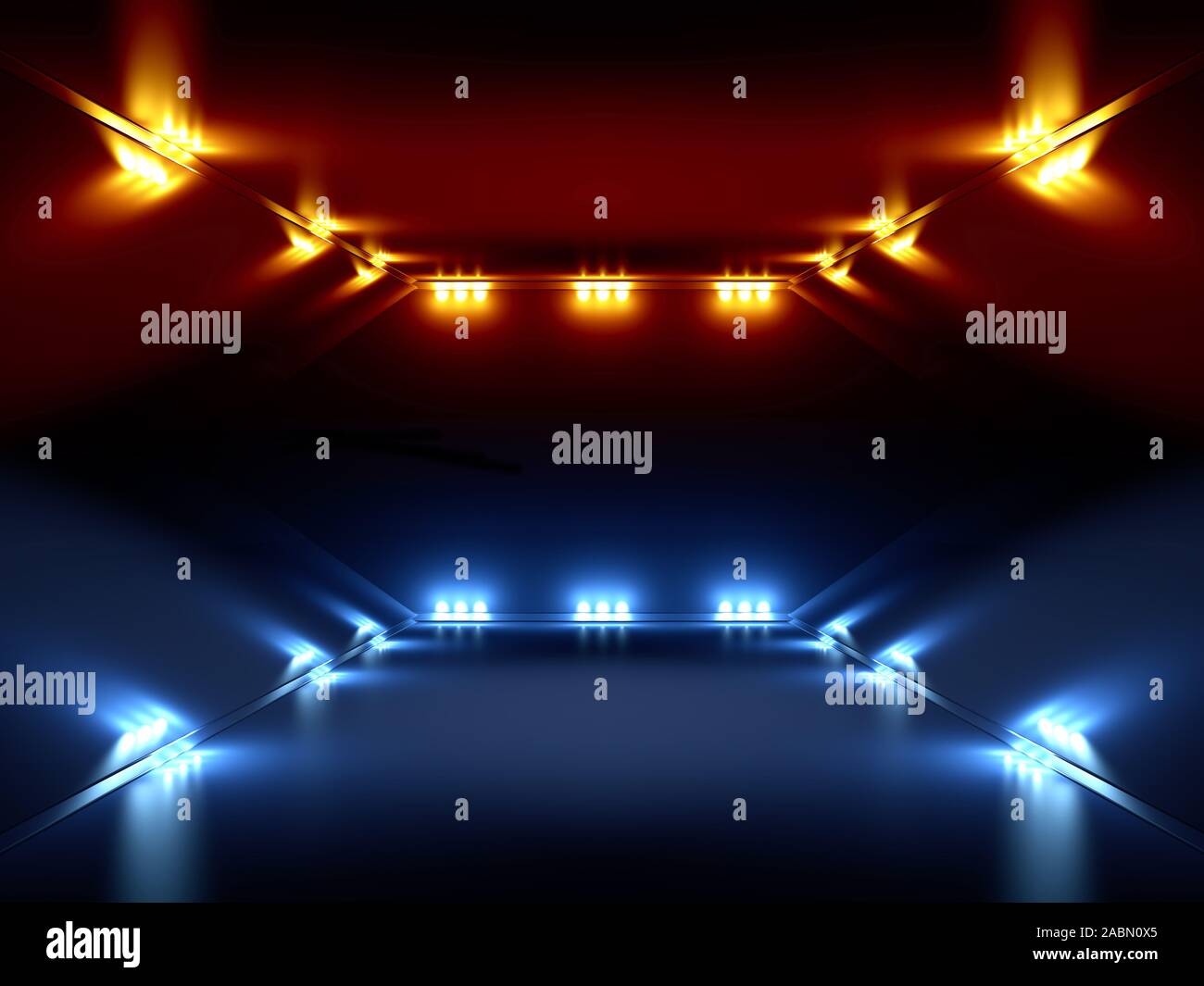 Fantastic red background with spotlights.3d rendering, 3d illustration ...