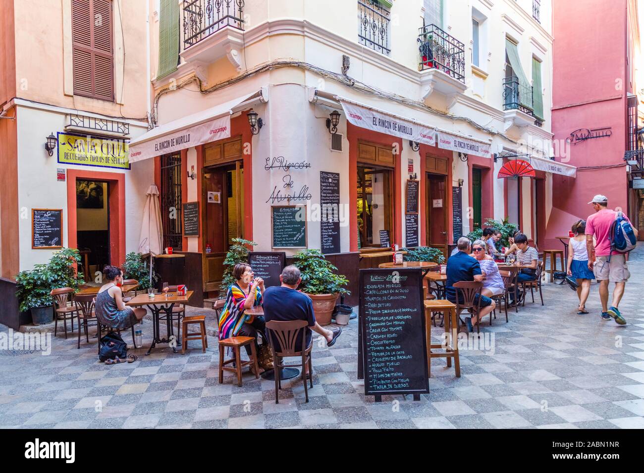 People enjoying outdoor sidewalk cafes in Santa Cruz or old Jewish ...