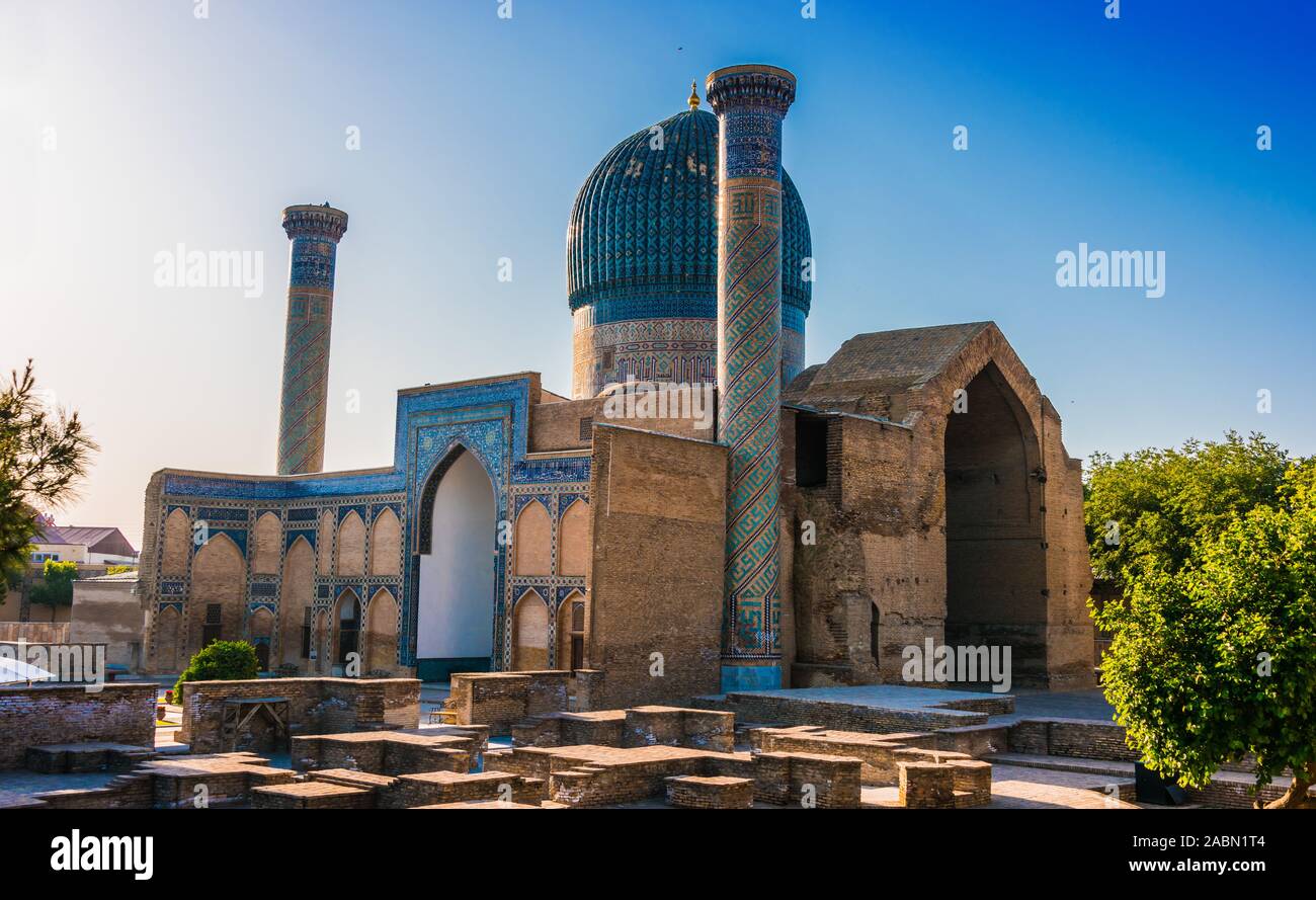 Gur-e-Amir or Guri Amir (Tomb of the King), a mausoleum of the Asian ...