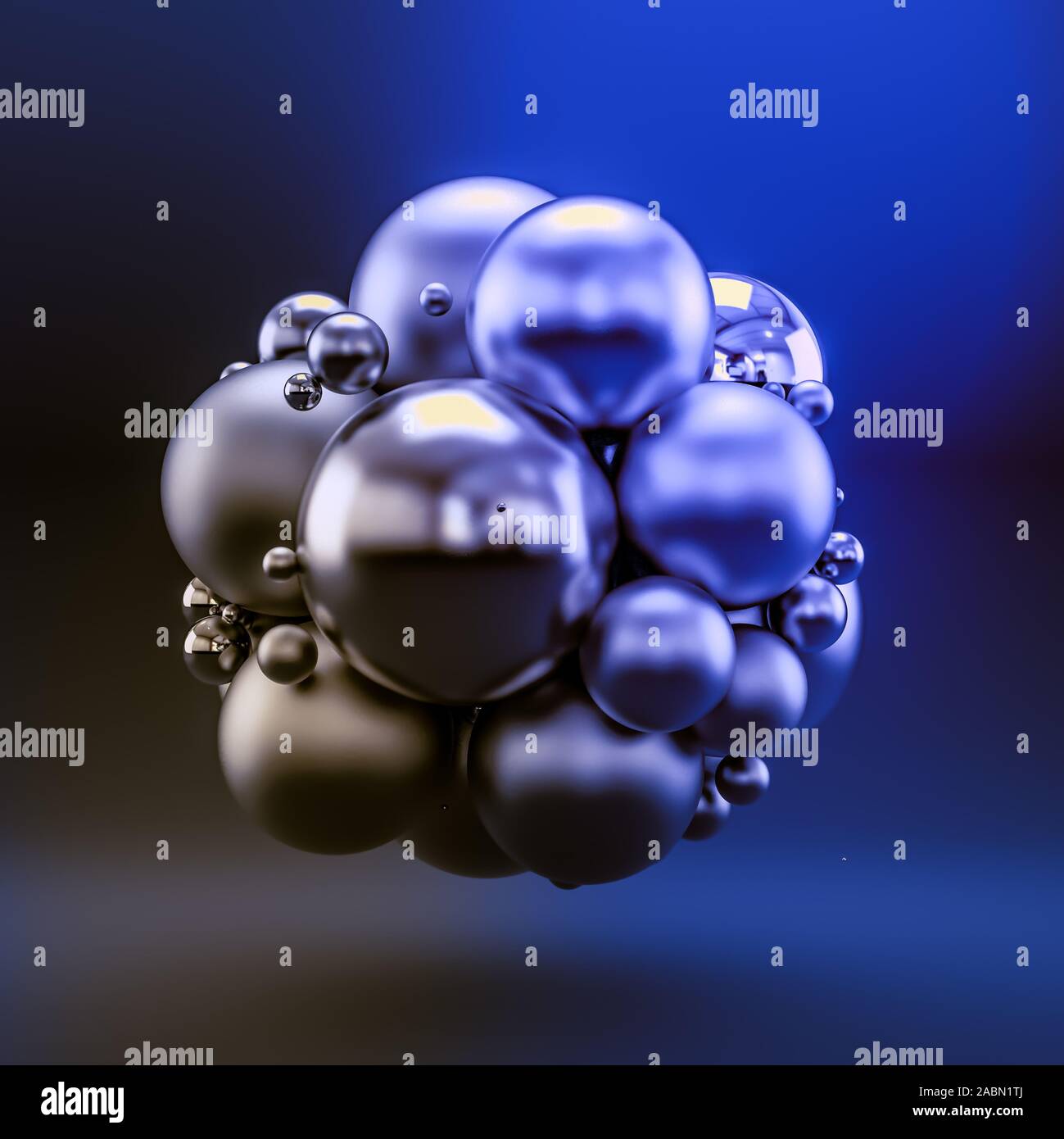 Blue abstract background with balls. 3d rendering 3d illustration Stock ...