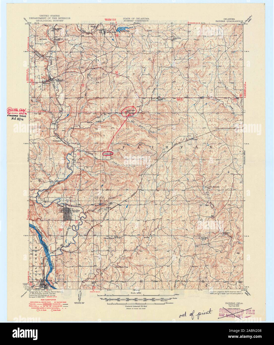 Map of fairfax oklahoma hi-res stock photography and images - Alamy