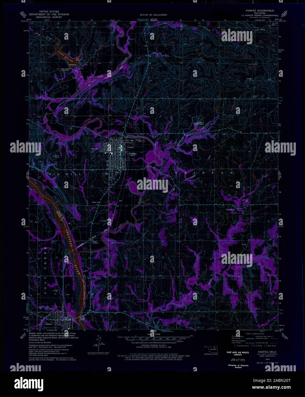 Map of fairfax oklahoma hi-res stock photography and images - Alamy