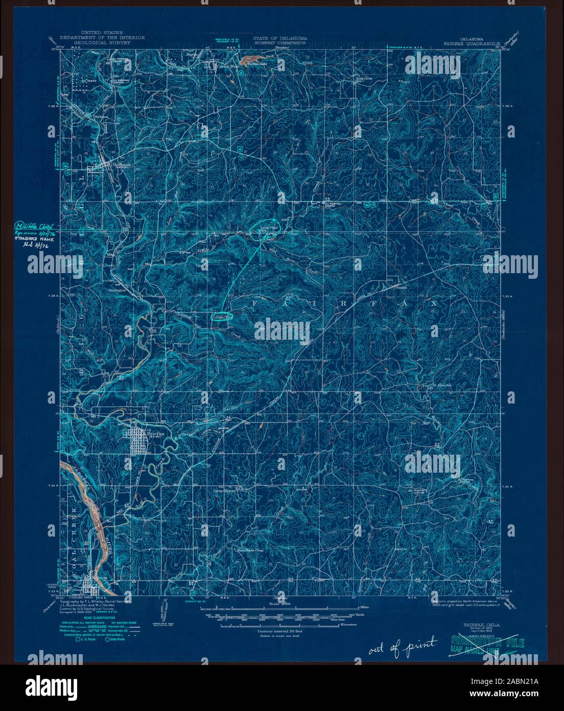 Map of fairfax oklahoma hi-res stock photography and images - Alamy